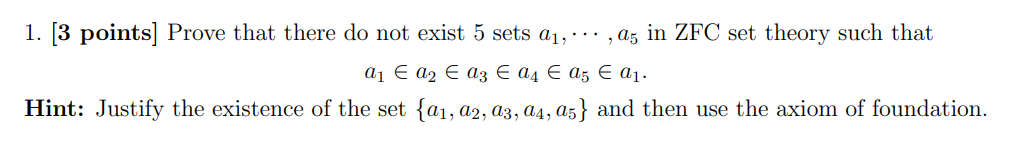 Solved 1. [3 points] Prove that there do not exist 5 sets | Chegg.com