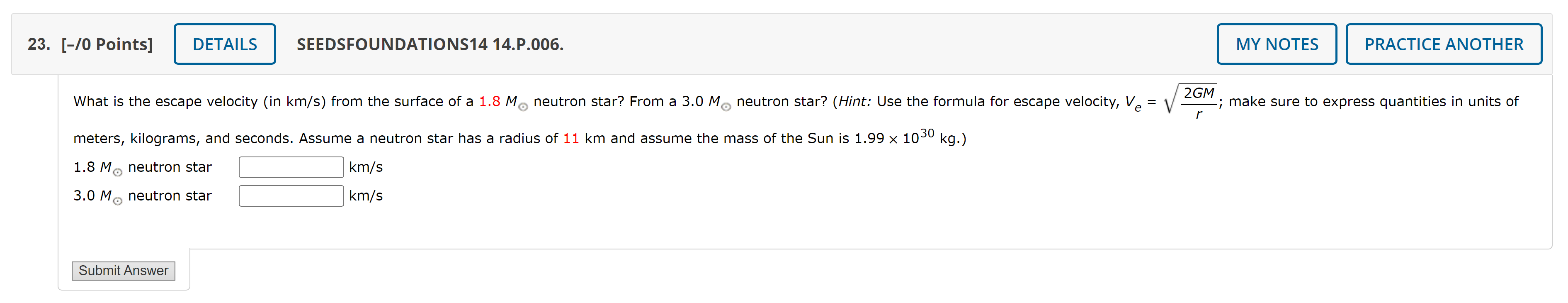 Solved [-/0 Points ] SEEDSFOUNDATIONS14 14.P.006. meters, | Chegg.com
