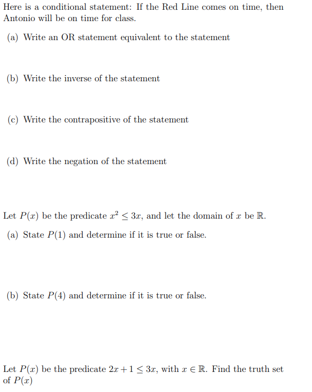 Solved Here is a conditional statement: If the Red Line | Chegg.com