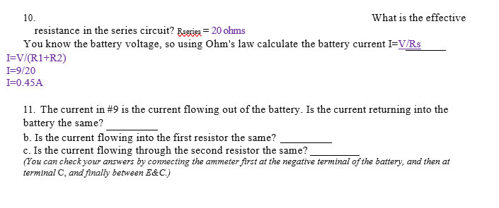 Solved The current in #9 ﻿is the current flowing out of the | Chegg.com