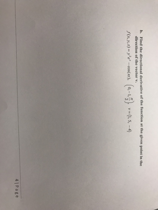Solved Find The Directional Derivative Of The Function At