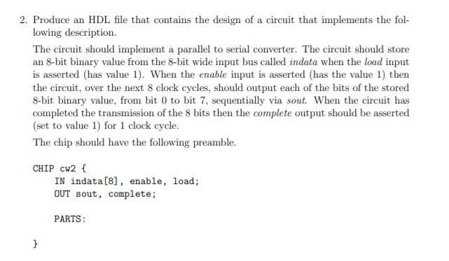 Solved 2. Produce an HDL file that contains the design of a | Chegg.com