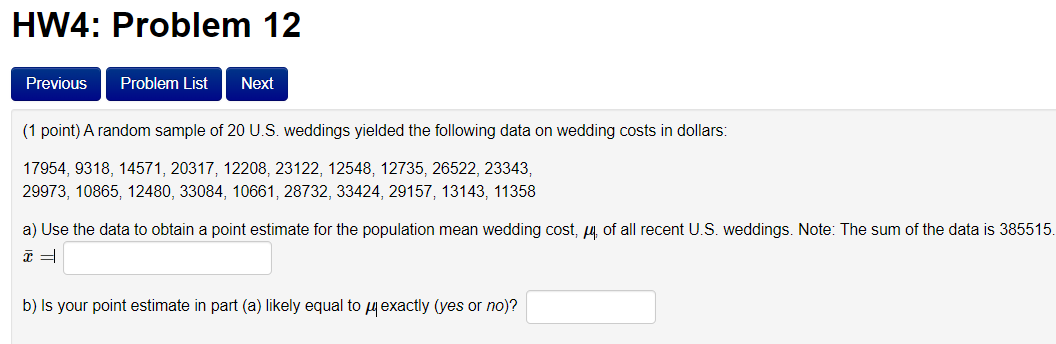 Solved HW4: Problem 12 Previous Problem List Next (1 point) | Chegg.com