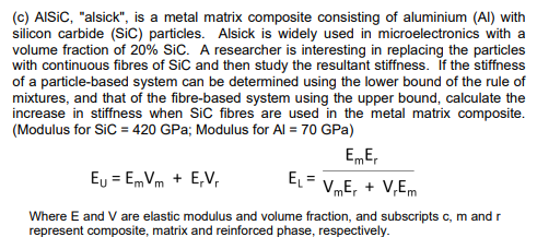 Solved (c) AlSiC, \"alsick\", is a metal matrix composite | Chegg.com