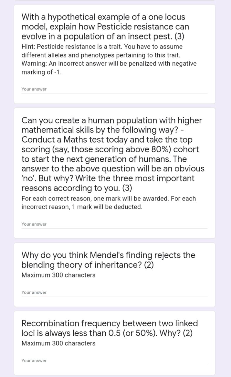 Solved With a hypothetical example of a one locus model, | Chegg.com