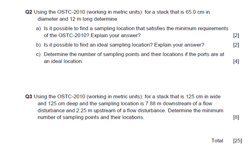 Solved Q2 Using the OSTC-2010 (working in metric units): for | Chegg.com