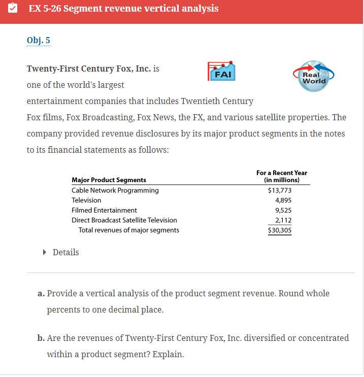 Solved Twenty-First Century Fox, Inc. is one of the world's | Chegg.com
