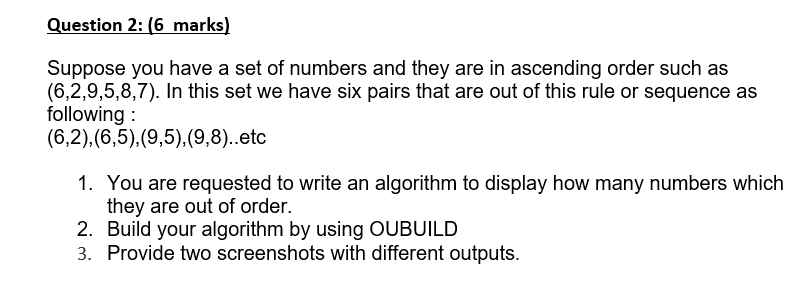 Solved Question 2: 6 marks) Suppose you have a set of | Chegg.com