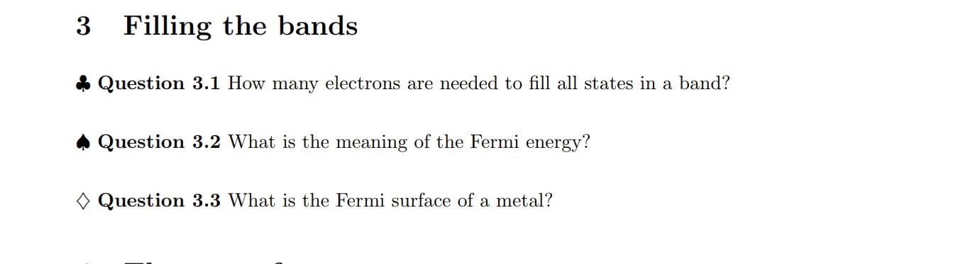 Solved 3 Filling the bands Question 3.1 How many electrons | Chegg.com