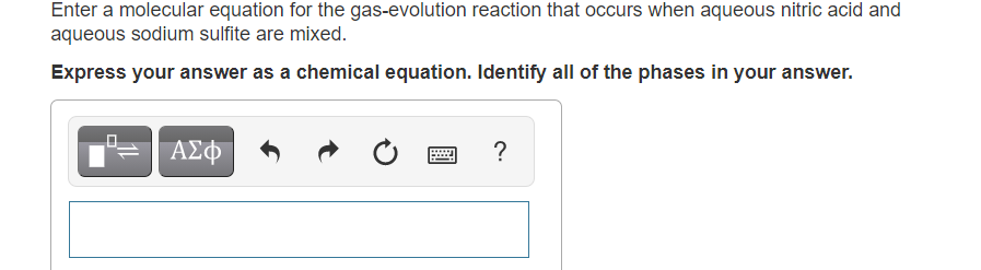 Solved Enter a molecular equation for the gas-evolution | Chegg.com