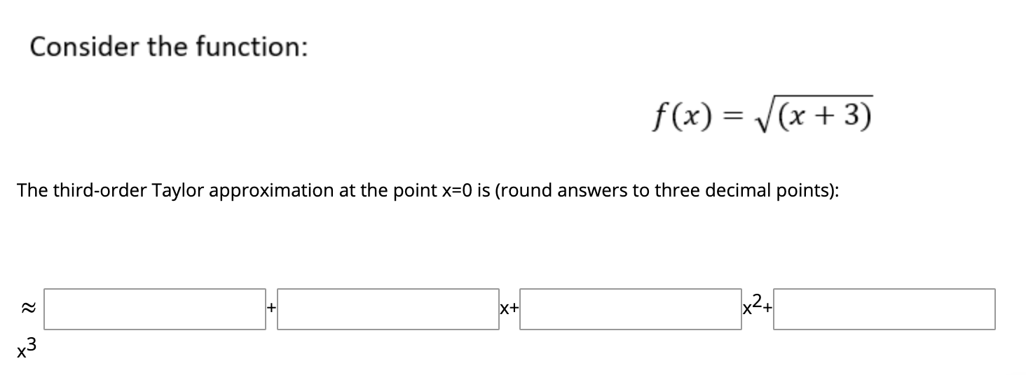 Solved Consider the function: f(x)=(x+3) The third-order | Chegg.com