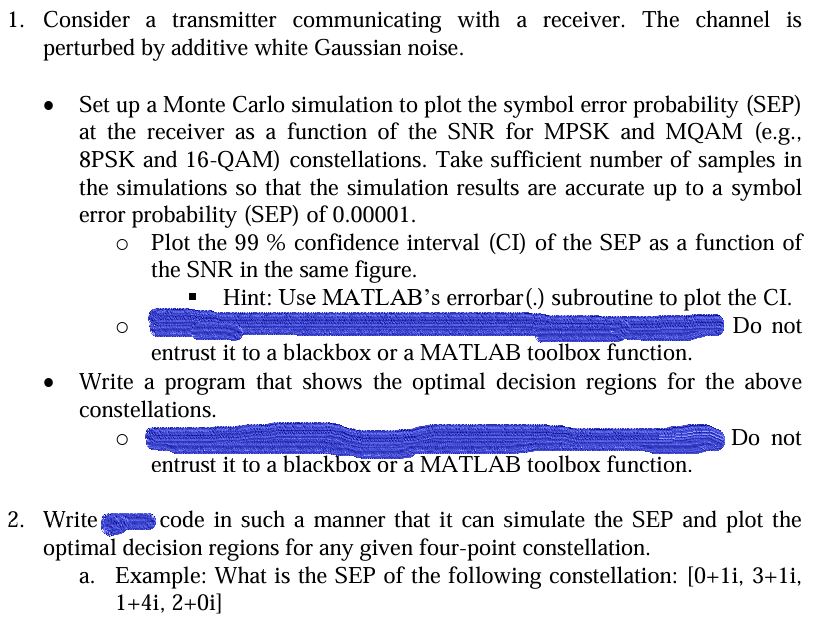 Solved Consider a transmitter communicating with a receiver. | Chegg.com