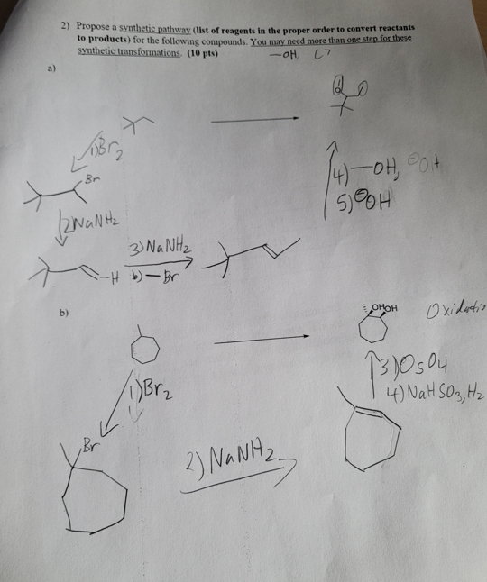 Solved 1) Propose a mechanism using the reagent(s) below and | Chegg.com