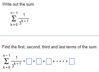 [Solved]: Find the first, second, third and last terms on t