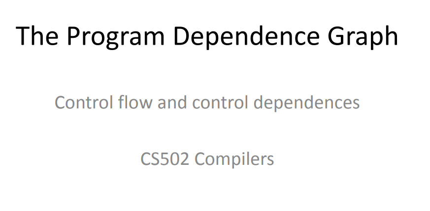 The Program Dependence Graph Control flow and control | Chegg.com