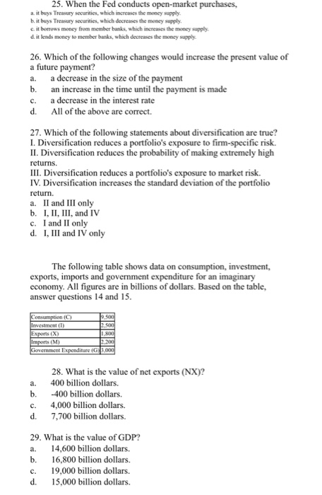 Solved 25. When the Fed conducts open-market purchases, a. | Chegg.com