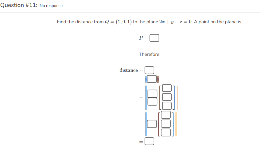 Solved Question #11: No ﻿responseFind the distance from | Chegg.com