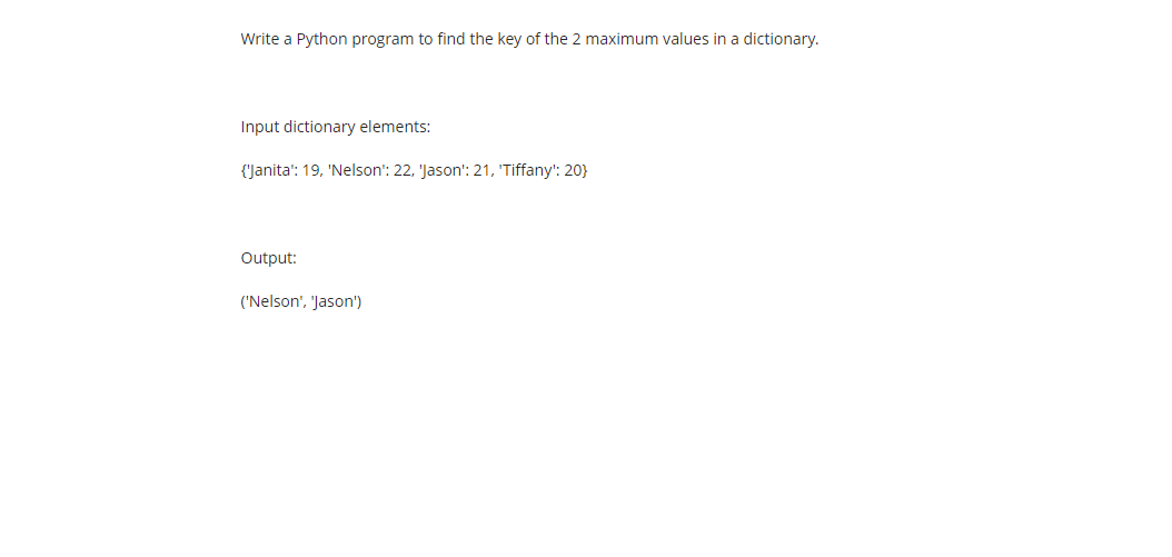 Solved Write a Python program to find the key of the 2 | Chegg.com