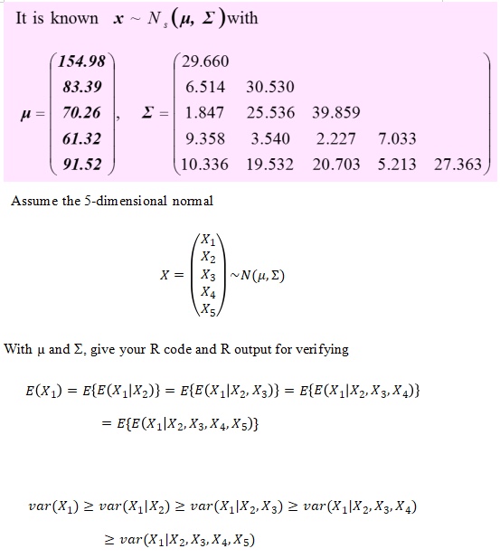 Solved It is known x∼Ns(μ,Σ) with | Chegg.com