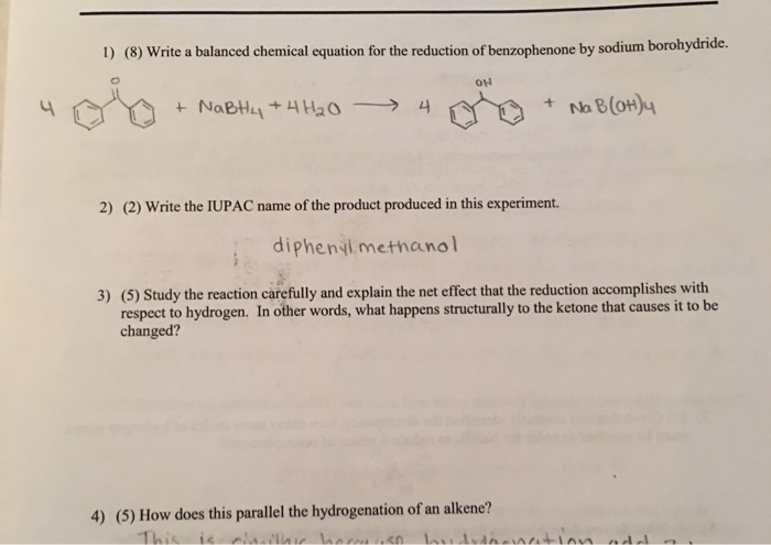 Solved 1) (8) Write a balanced chemical equation for the | Chegg.com