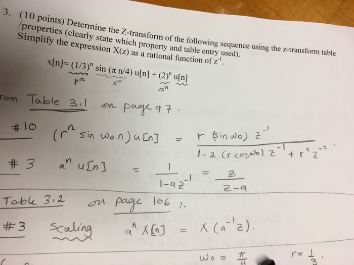 Solved Determine the Z-transform of the following sequence | Chegg.com
