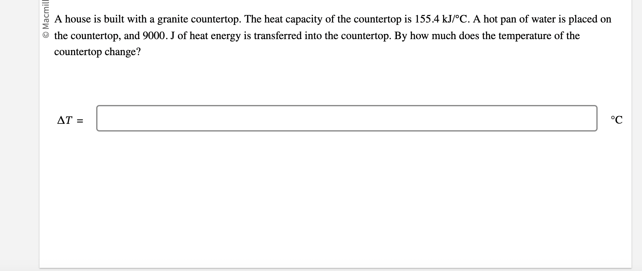 Solved A house is built with a granite countertop. The heat | Chegg.com