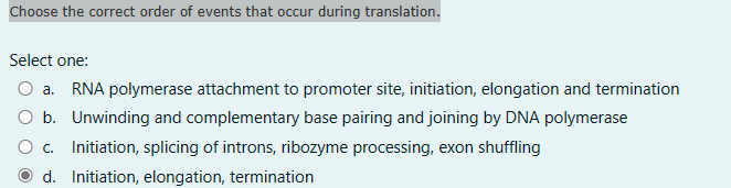 Solved Choose the correct order of events that occur during | Chegg.com