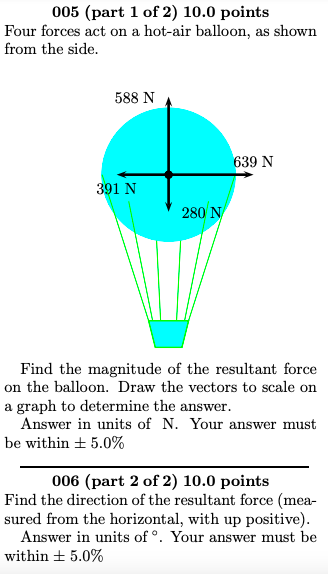 Solved 005 (part 1 of 2) 10.0 points Four forces act on a | Chegg.com