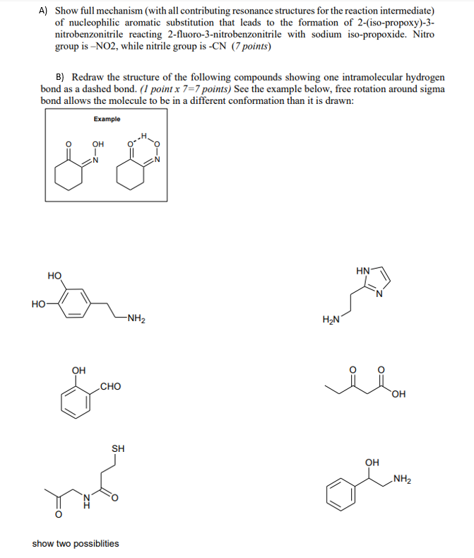 Solved A) Show full mechanism (with all contributing | Chegg.com