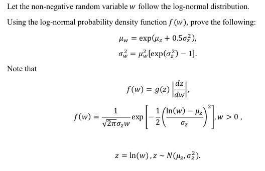 Solved Let the non-negative random variable w follow the | Chegg.com