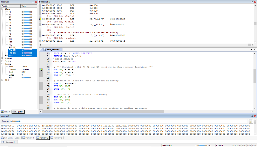 Solved Program: uVision V5 - Keil Question: For the code in | Chegg.com
