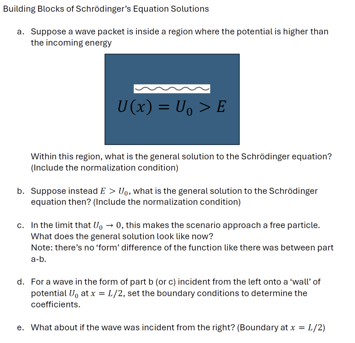 Solved Building Blocks of Schrödinger's Equation Solutionsa. | Chegg.com