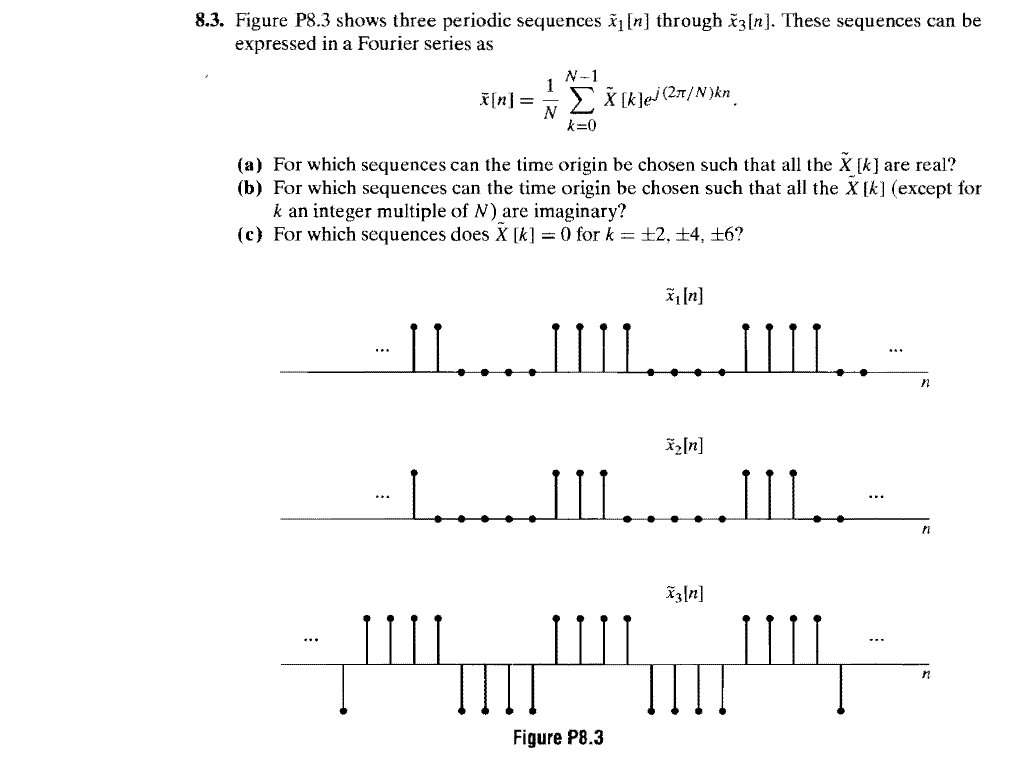 Solved 8.3. Figure P8.3 shows three periodic sequences X1 | Chegg.com