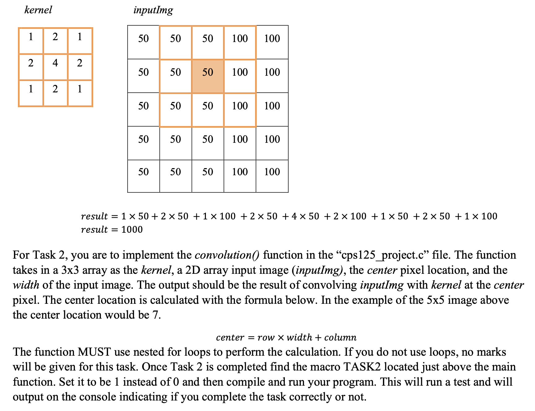 Task 2 - Convolution function (10 marks) The | Chegg.com