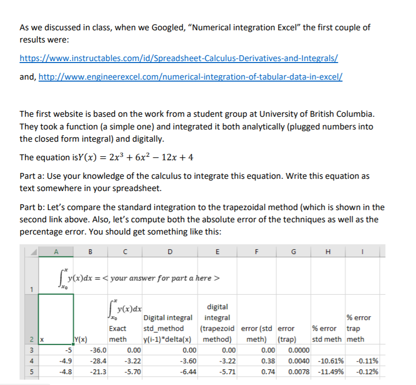As we discussed in class, when we Googled, "Numerical | Chegg.com