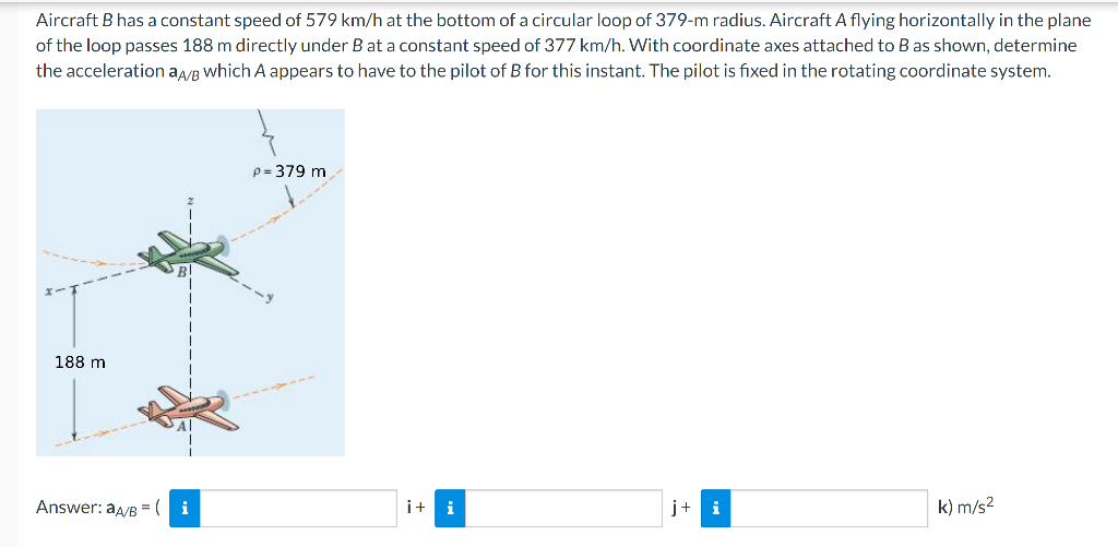 Solved Aircraft B has a constant speed of 579 km/h at the | Chegg.com