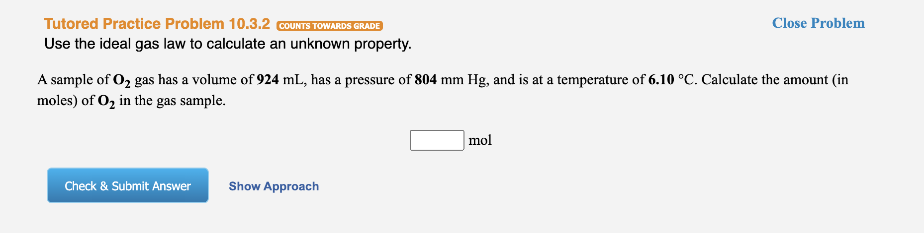 Solved Close Problem Tutored Practice Problem 10.3.2 COUNTS | Chegg.com