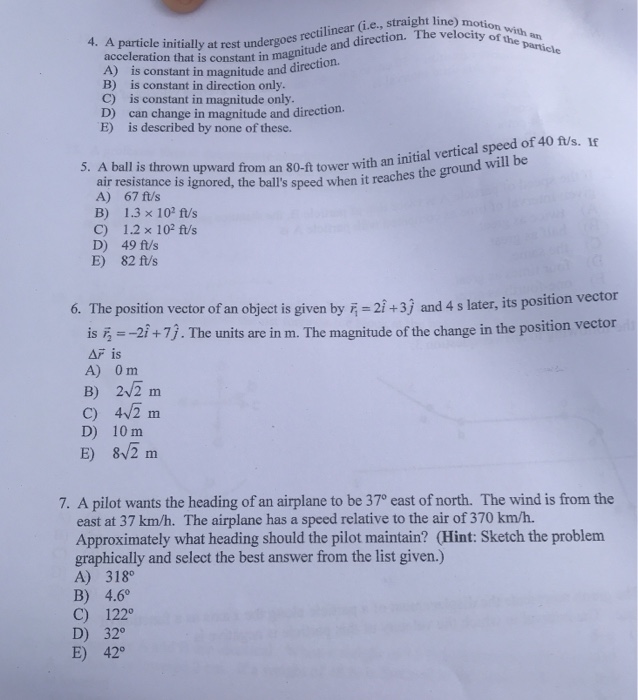 Solved straight velocity of the particle line) motion with | Chegg.com