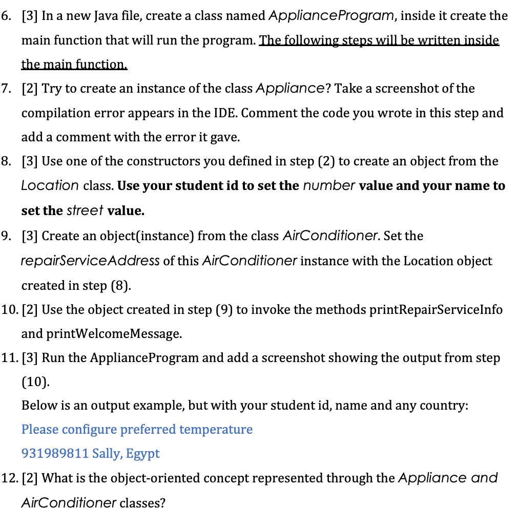 Solved 6. [3] In a new Java file, create a class named | Chegg.com