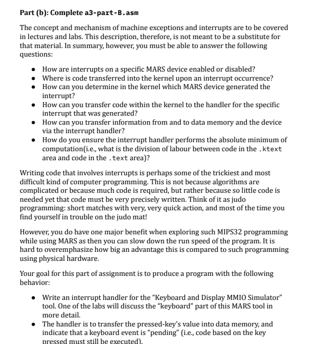 Solved Part (b): Complete a3-part-B.asm The concept and | Chegg.com