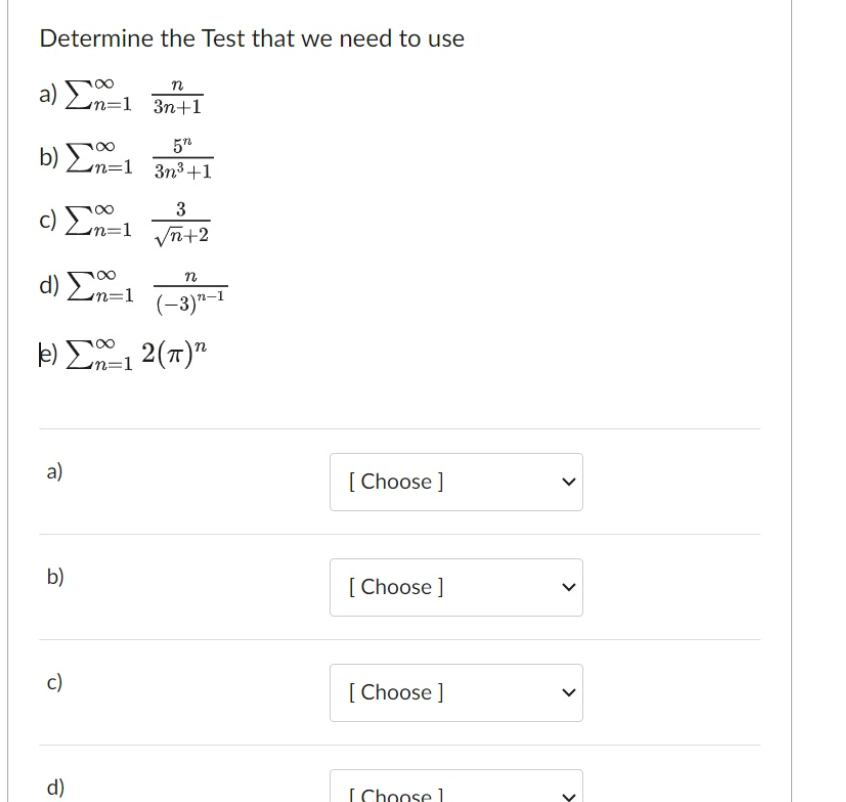 Solved Determine the Test that we need to | Chegg.com
