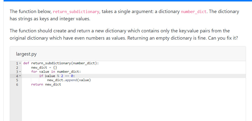 Solved The Function Below Return Subdictionary Takes A