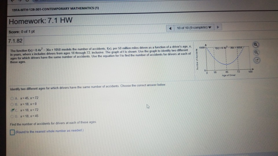 Solved 19FA-MTH-128-301-CONTEMPORARY MATHEMATICS (1) | Chegg.com