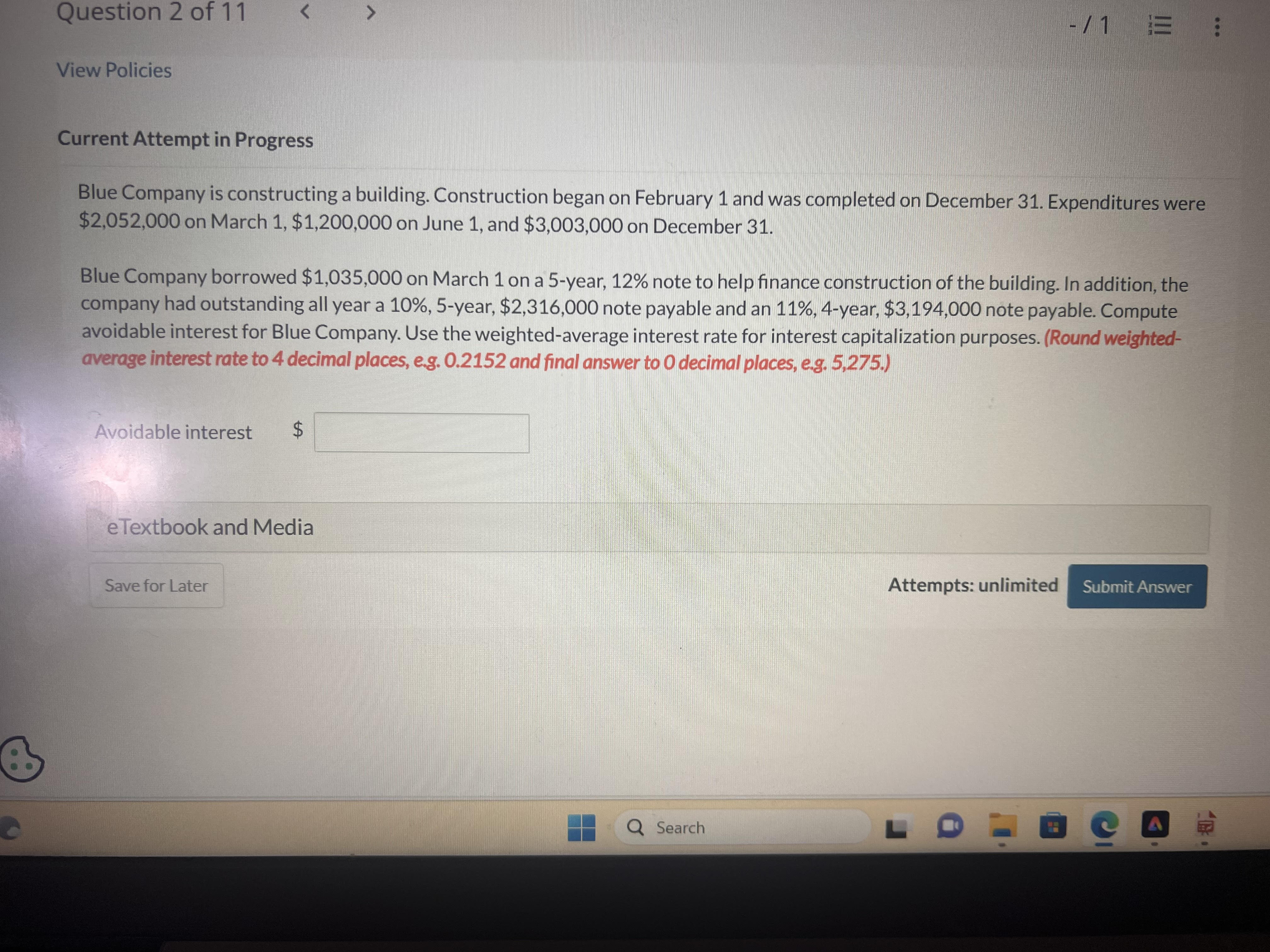 Solved Current Attempt in Progress Blue Company is | Chegg.com