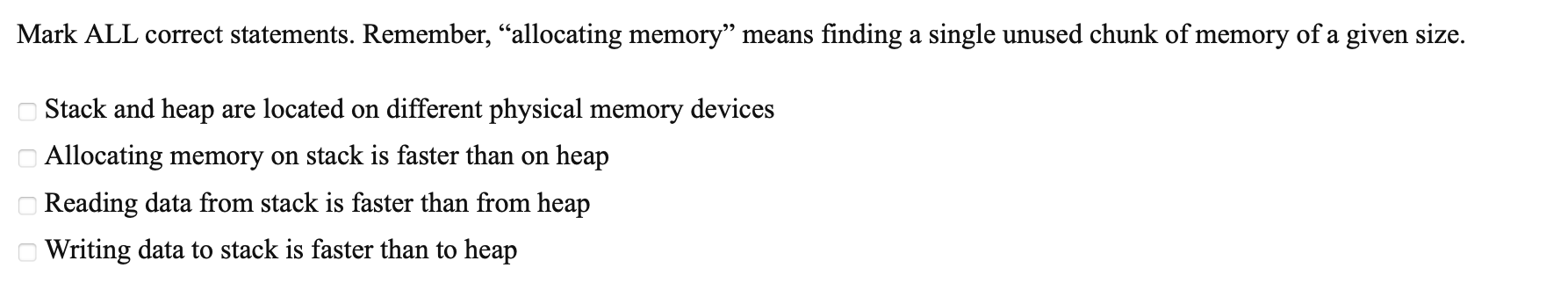 Solved Mark ALL correct statements. Remember, “allocating | Chegg.com