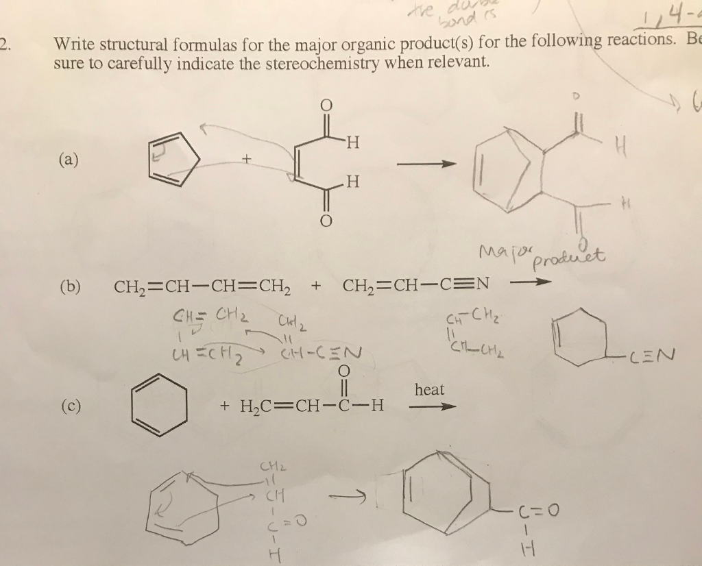 Solved 2. Write structural formulas for the major organic | Chegg.com
