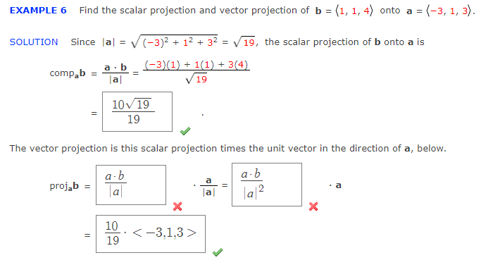 Solved EXAMPLE 6 Find the scalar projection and vector | Chegg.com