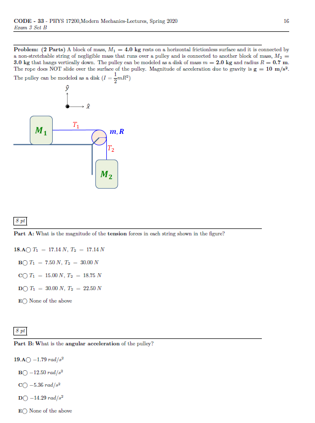 Solved CODE - 33 - PHYS 17200, Modern Mechanics-Lectures, | Chegg.com