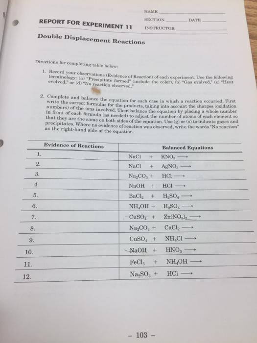 Solved NAME DATE SECTION INSTRUCTOR REPORT FOR EXPERIMENT 11 | Chegg.com Solved NAME DATE SECTION INSTRUCTOR REPORT FOR EXPERIMENT 11 | Chegg.com