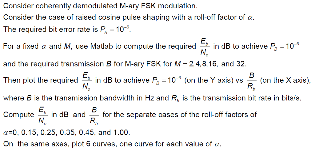 Consider Coherently Demodulated M Ary Fsk Modulation